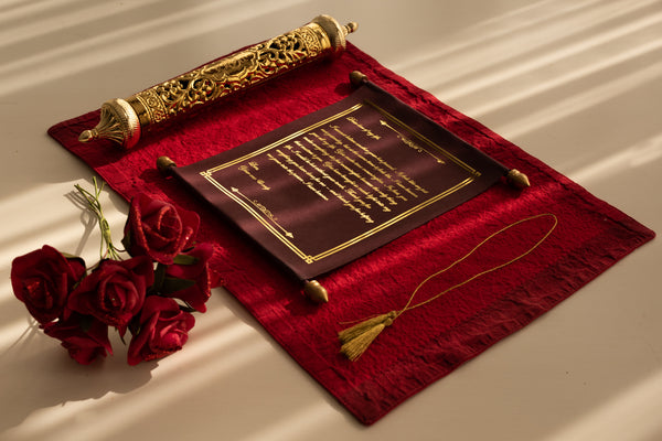 Burgundy Scroll with Gold Case - Send a Scroll